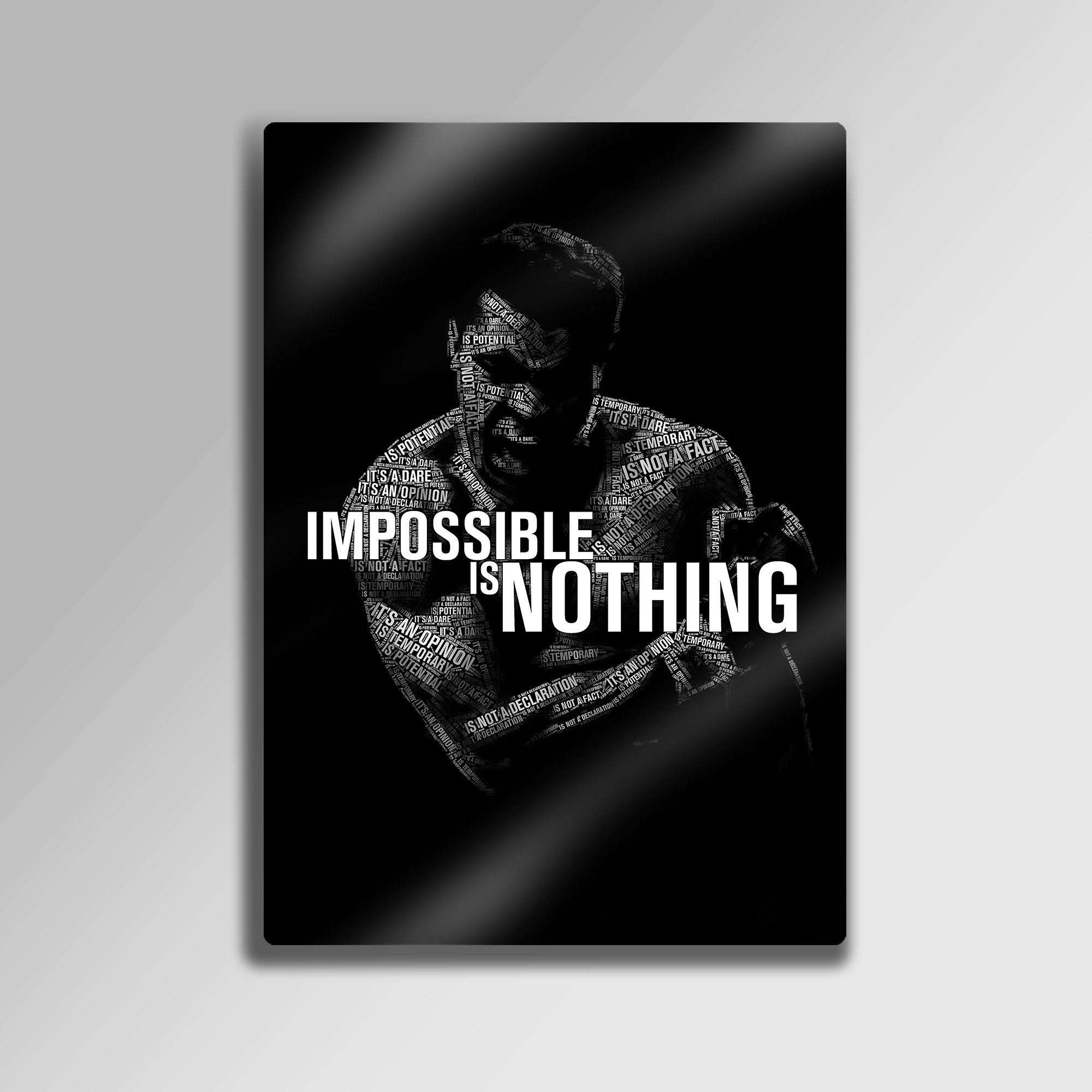 Muhammed Ali "Impossible is Nothing" - Metal Tablo – Dekorhane